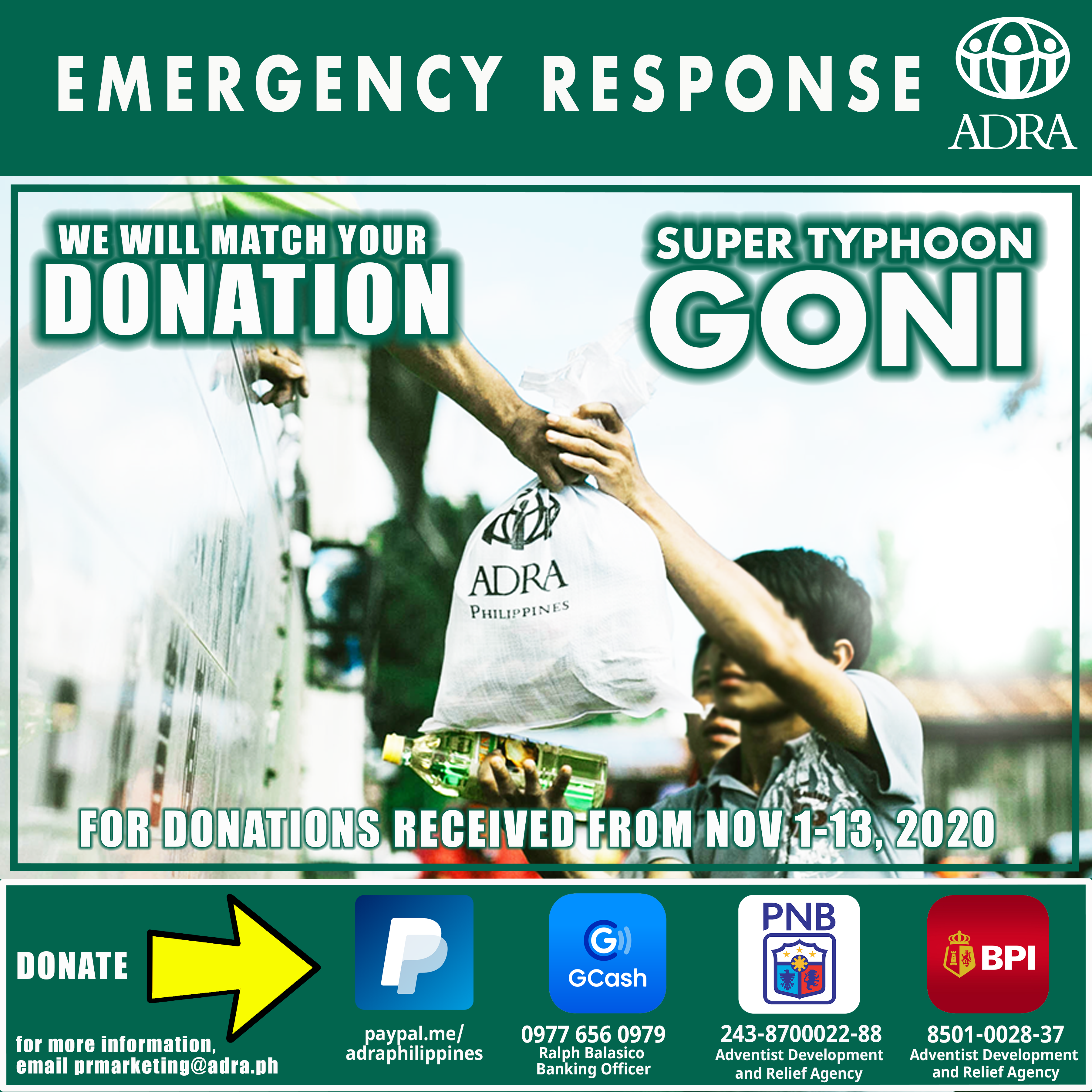 ADRA Will Match Your Donations | ADRA Philippines